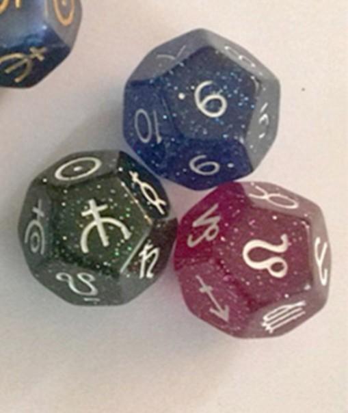 3pcs 12-sided Astro Dice Astrology Divination Fortune-telling with ...