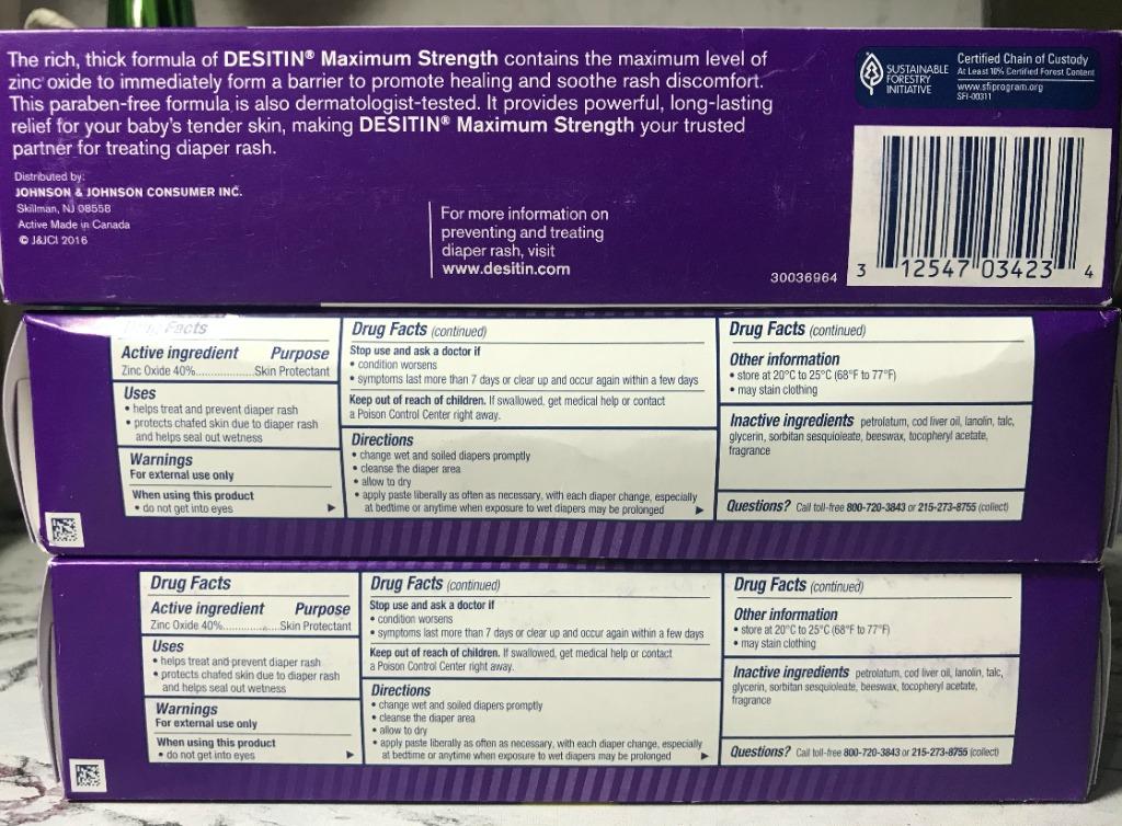 DESITIN® Maximum Strength Original Paste, Health & Nutrition, Medical ...