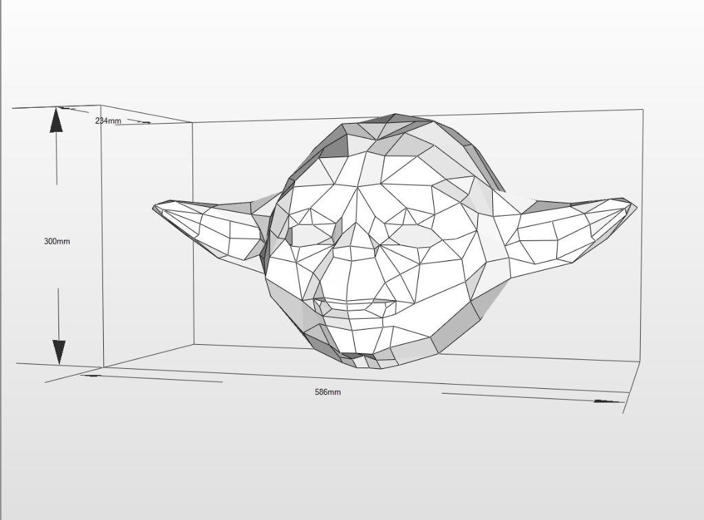 #HargaPadu DIY 3D Papercraft Low Poly Model Kit: Star Wars Yoda Mask ...