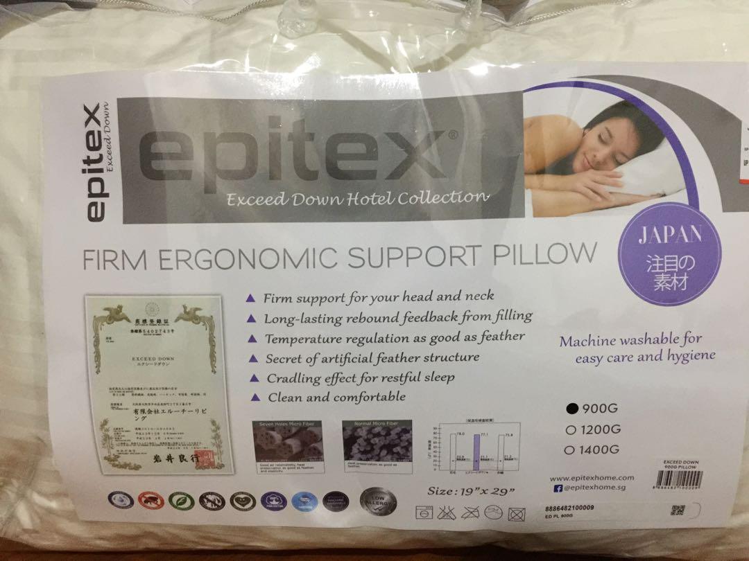 Epitex firm ergonomic pillow 9600g, Furniture & Home Living, Bedding ...