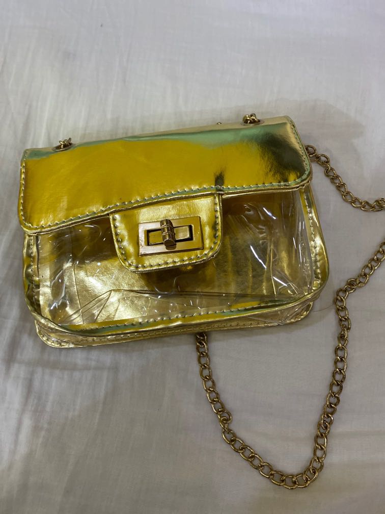 Golden Sling Bag, Luxury, Bags & Wallets on Carousell