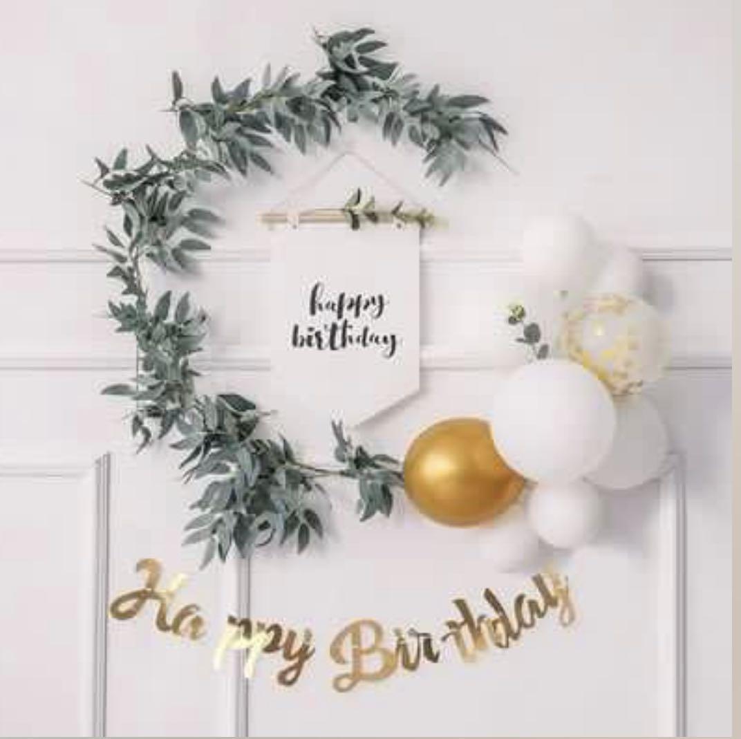 Happy birthday decoration set - rustic theme, Hobbies & Toys ...