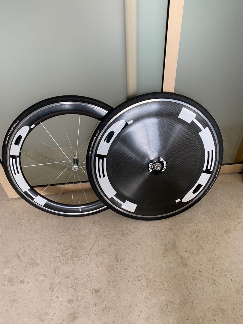 HED Wheel Set (Front wheel Jet 6 & Rear wheel Jet Disc), Sports ...