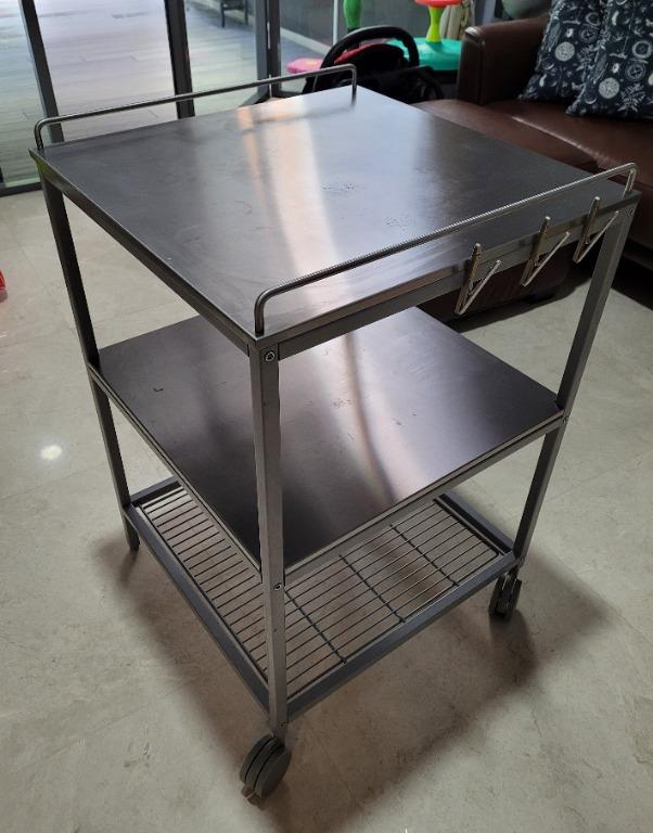 Ikea Udden Kitchen Trolley (stainless steel, small superficial stains ...