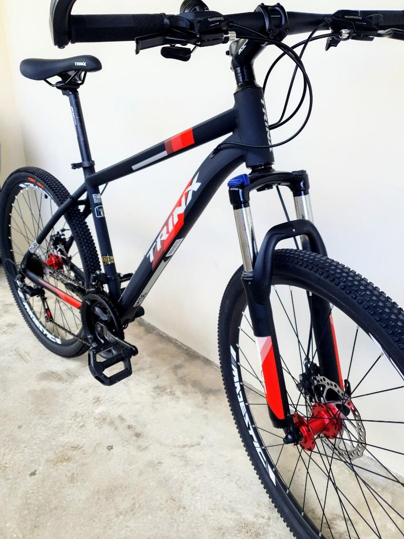 MATT BLACK / RED Trinx Mountain Bike, Sports Equipment, Bicycles ...