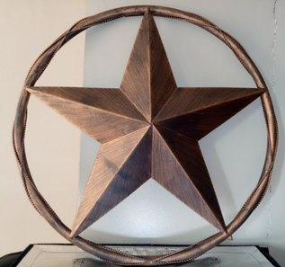 Vintage Barn Lone Star with Solid Ring Oversized 3D Star Parol Metal ...