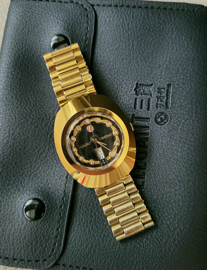 Rado Diastar Automatic Gold Black, Luxury, Watches on Carousell