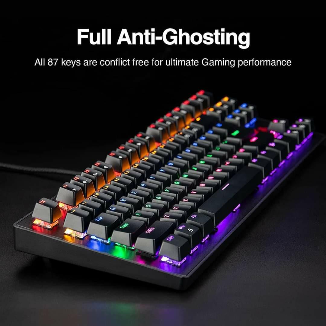 Rii RK908 Mechanical Gaming Keyboard RGB LED Rainbow Backlit Wired ...
