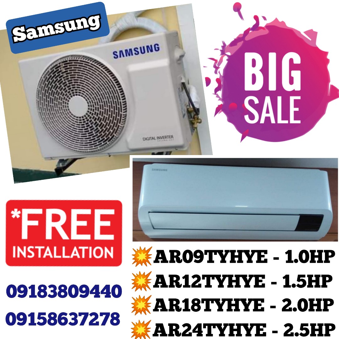 Samsung Digital Split Type Inverter Aircon, TV & Home Appliances, Air ...