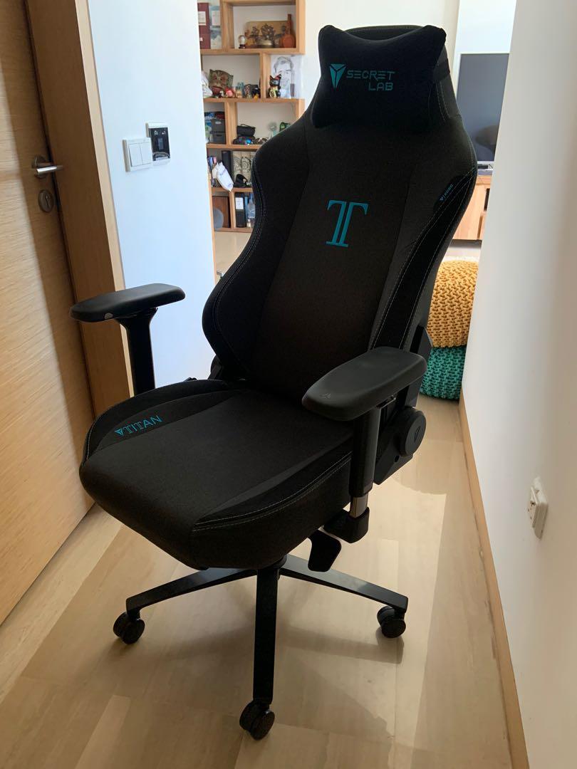 Secretlab TITAN Charcoal Blue, Furniture & Home Living, Furniture ...