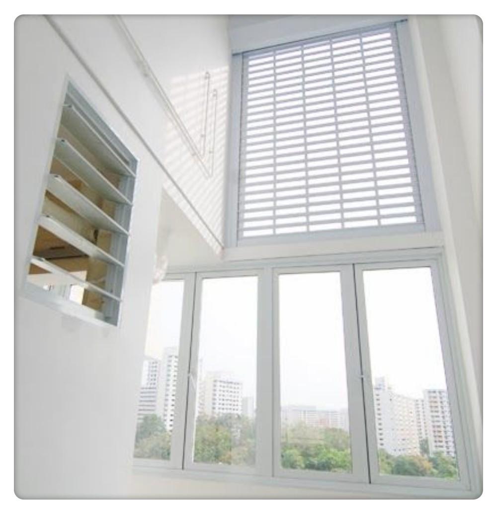 HDB EM Balcony Aluminium Bifold Sliding Glass Door Casement Sliding ...