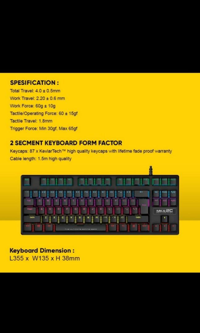 Armaggedddon MKA-2C Psychraven Blue Switch Mechanical Gaming Keyboard ...