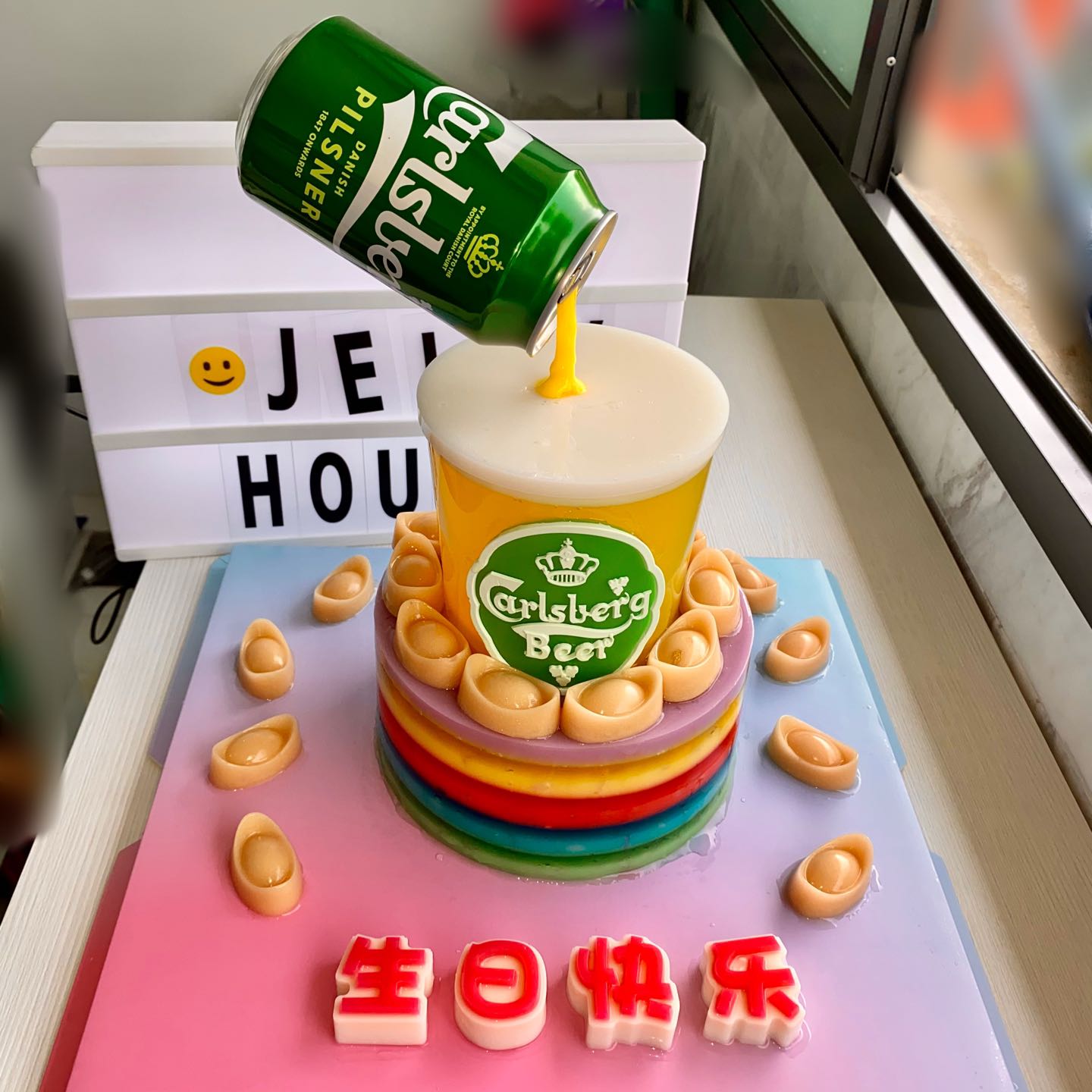 Beer bucket ingot jelly agar agar cake, Food & Drinks, Homemade Bakes ...