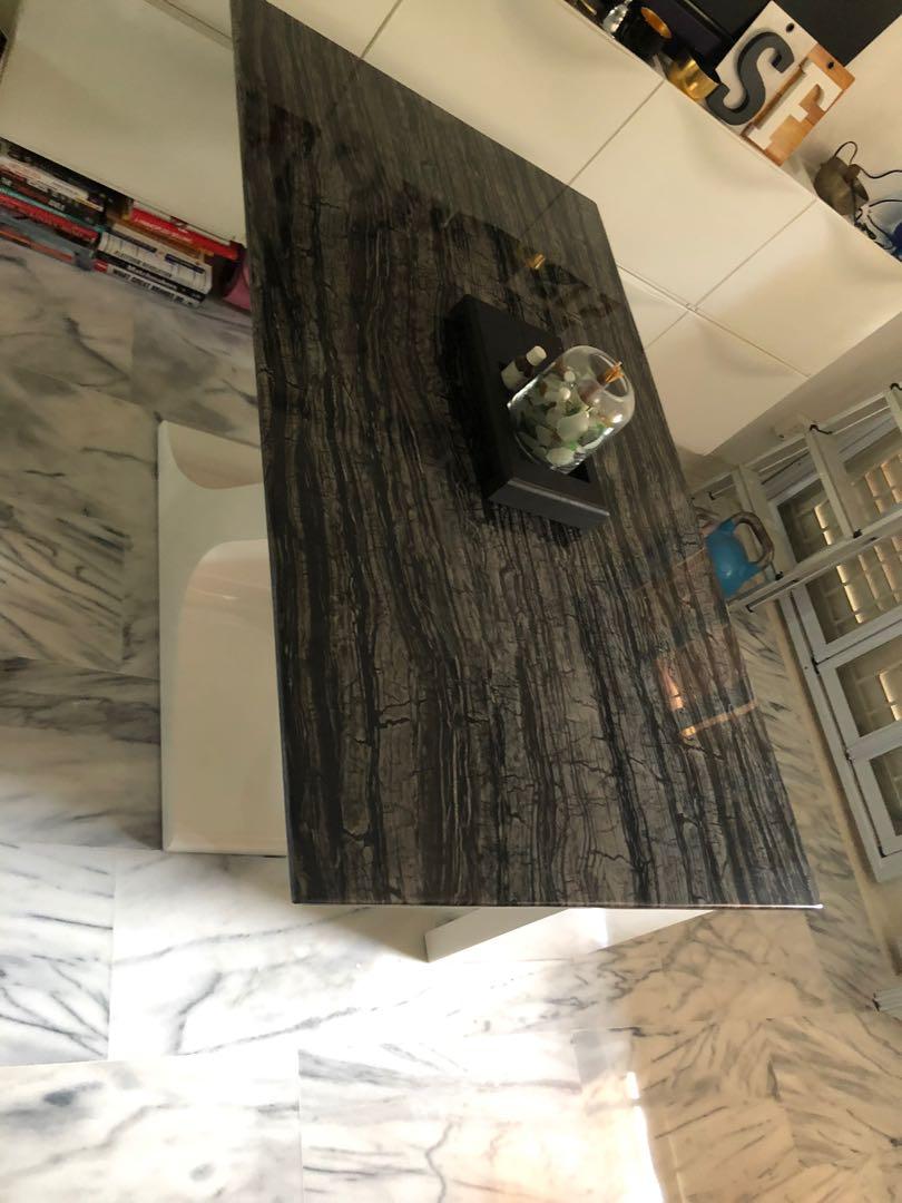 Limited time deal - composite marble top pedestal table, Furniture ...