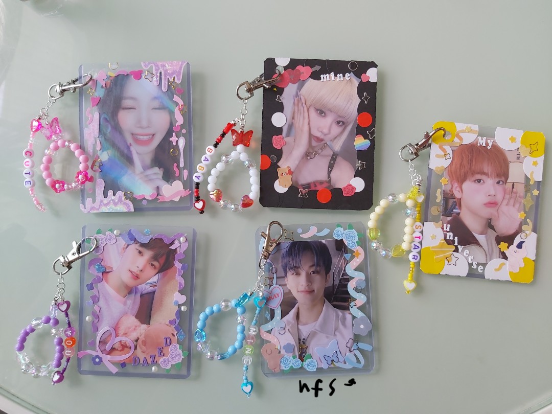 decorated toploader & beaded keychain set customised nct the boyz ...