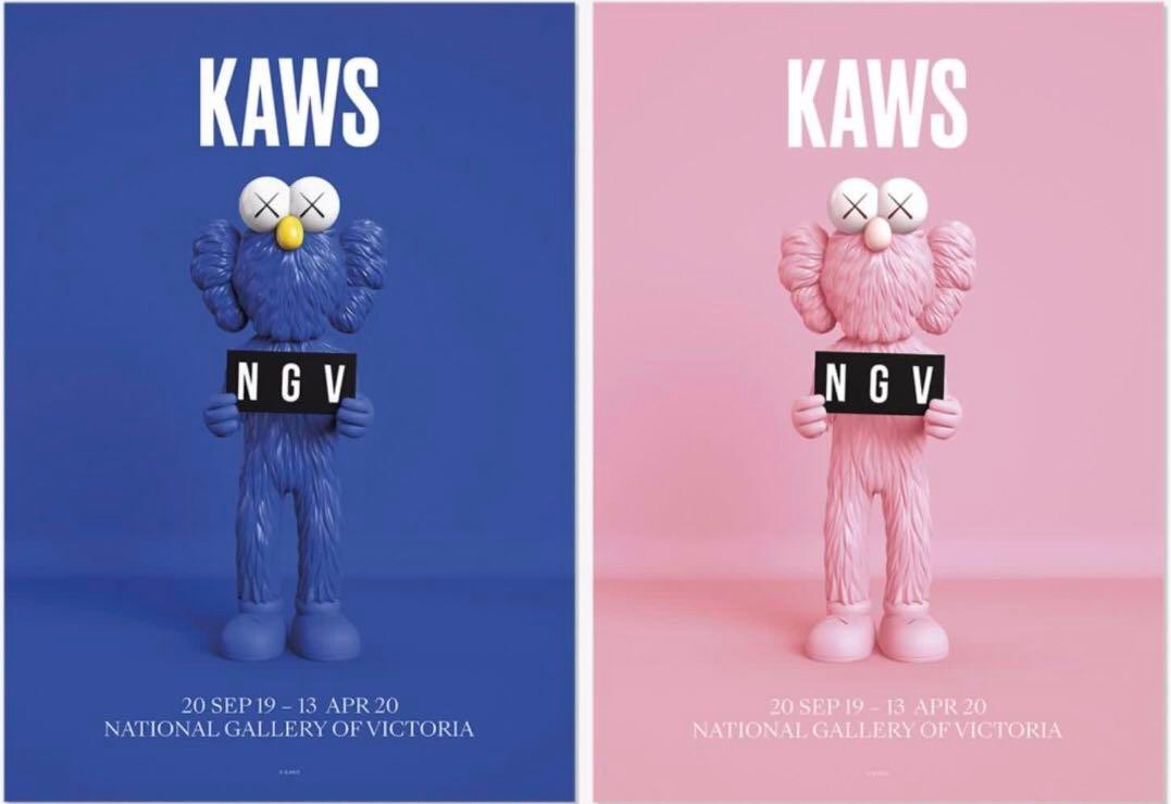 Kaws NGV poster set, 興趣及遊戲, 收藏品及紀念品, 郵票及印刷品 - Carousell