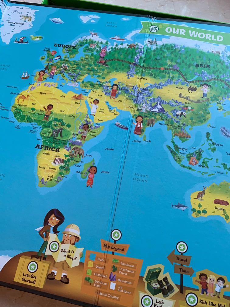Leapfrog tag reader world map, Hobbies & Toys, Toys & Games on Carousell