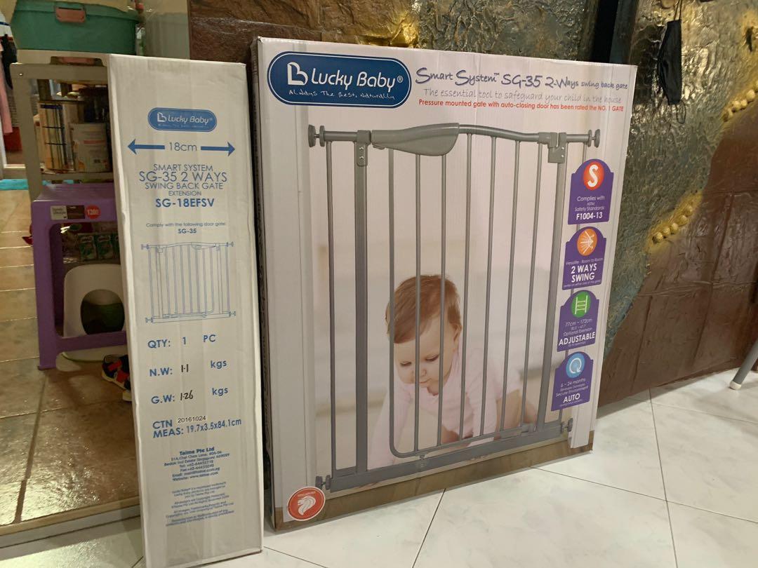 Lucky Baby Smart System (SG-35) 2-ways Swing back gate with extension ...
