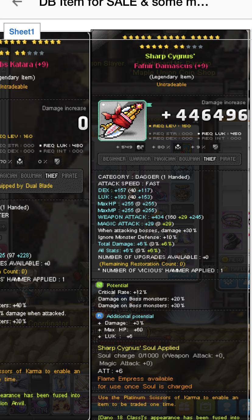 Maplesea Aquila thief items for sale, Video Gaming, Gaming Accessories ...