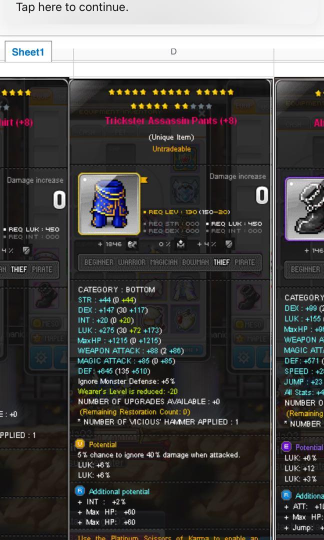 Maplesea Aquila thief items for sale, Video Gaming, Gaming Accessories ...