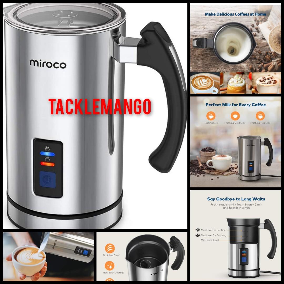 Milk Frother, Miroco Electric Milk Steamer Liquid Heater with Hot ...