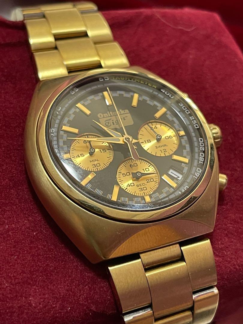 Authentic Onitsuka Tiger Gold Chronograph OTTC0103, Men's Fashion ...