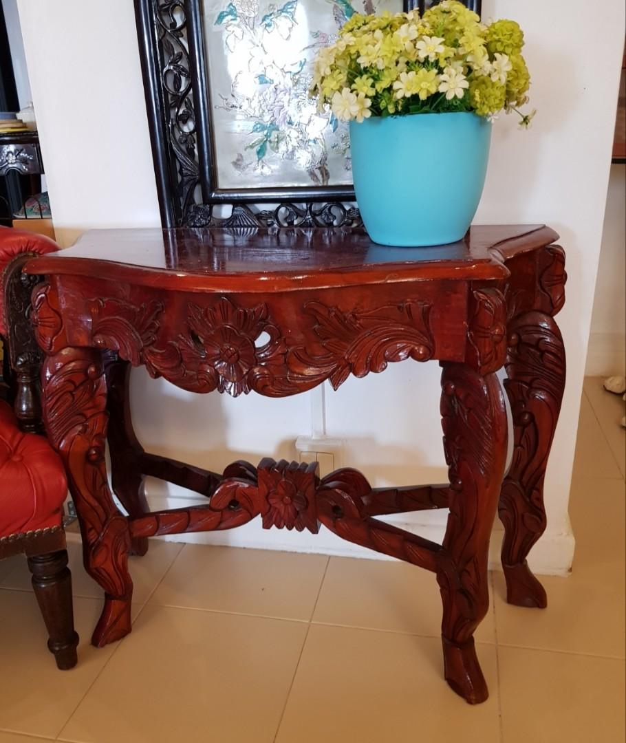 Peranakan console/ side table (old piece), Furniture & Home Living ...