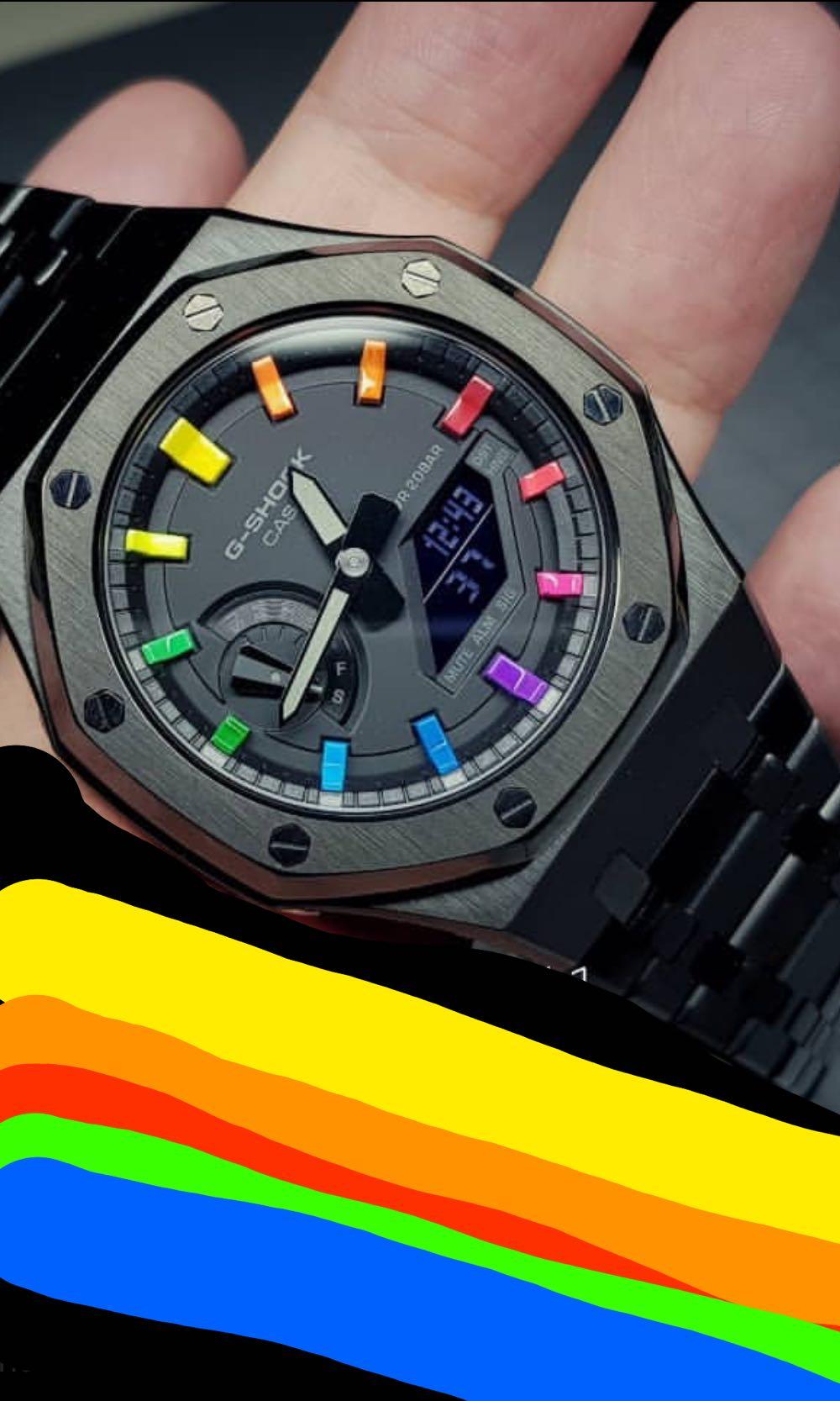 Rainbow mod markers glitter colors ga2100 ga2110 ga-2100 ga-2110, Men's ...