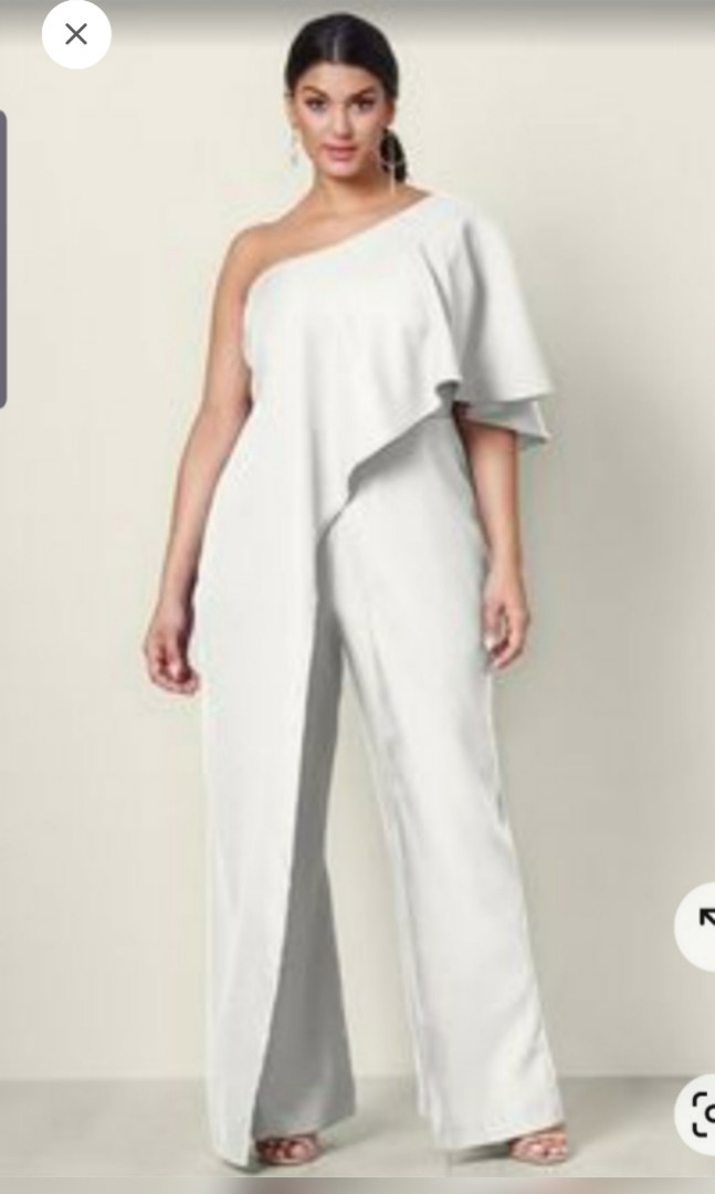 VENUS PLUS SIZE CLASSY ANGEL WHITE SEXY JUMPSUIT, Women's Fashion ...