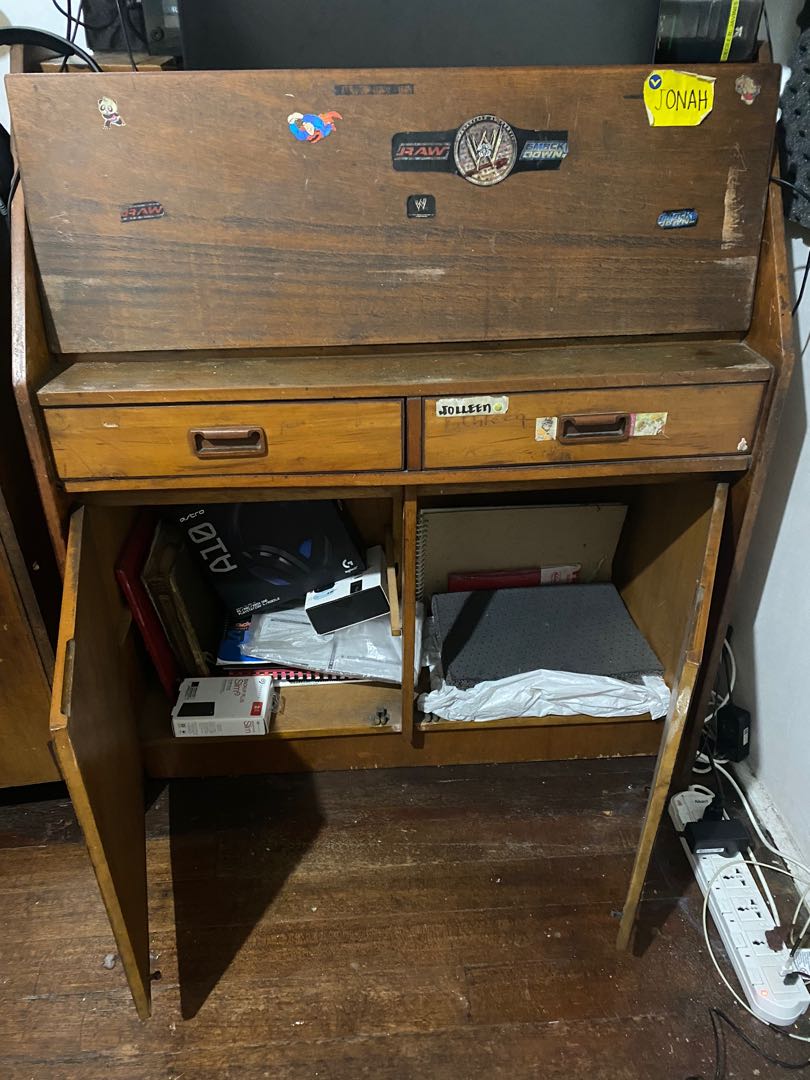 Vintage study table, Furniture & Home Living, Office Furniture ...