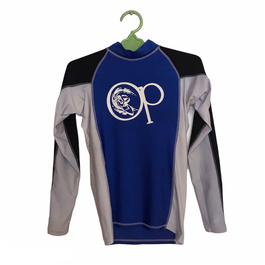 #17 OP rash guard, Women's Fashion, Swimwear, Rash guard on Carousell