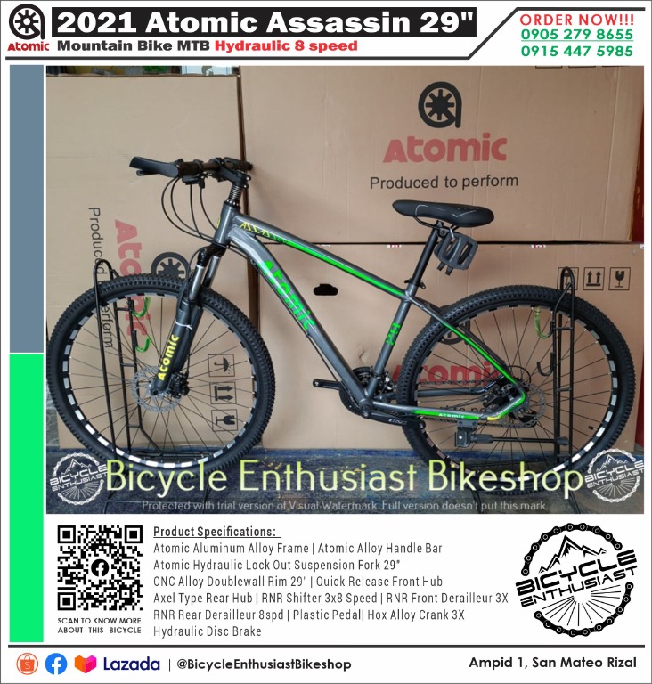2021 Atomic Assassin 29" Mountain Bike MTB Hydraulic 8speed, Sports ...