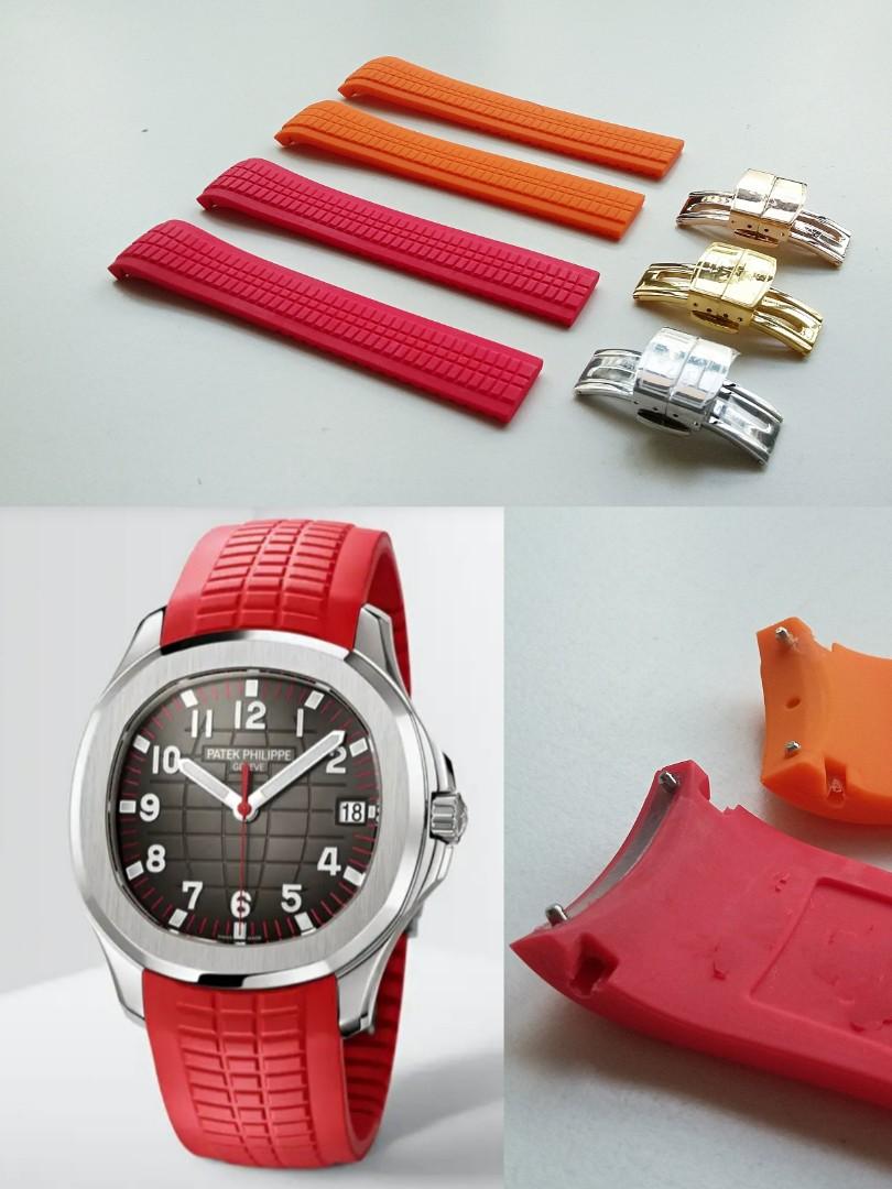 21MM AND 22MM CURVED LUG (WITH STEEL LOCATING PIN) RUBBER STRAP WITH ...