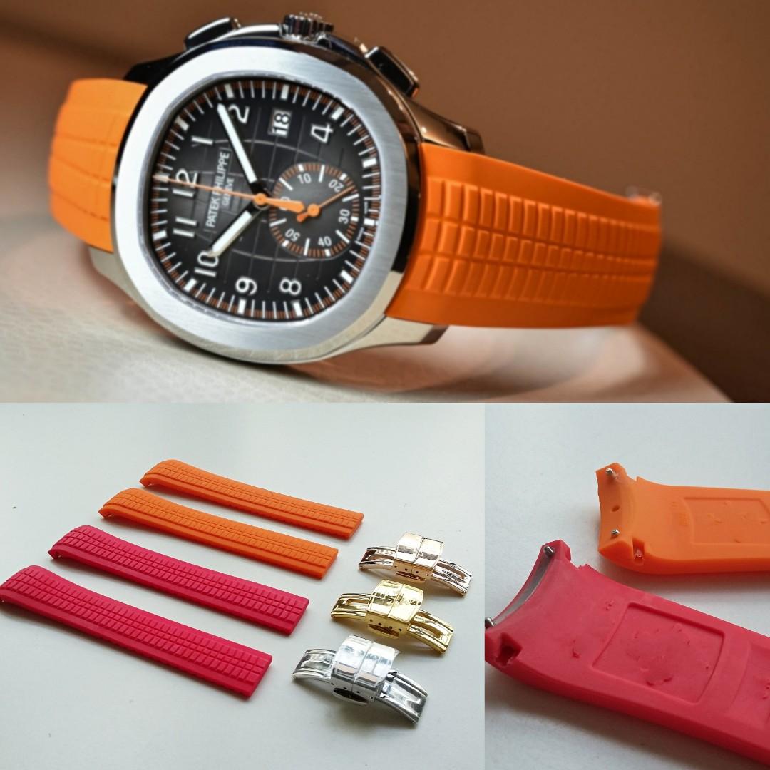 21MM AND 22MM CURVED LUG (WITH STEEL LOCATING PIN) RUBBER STRAP WITH ...