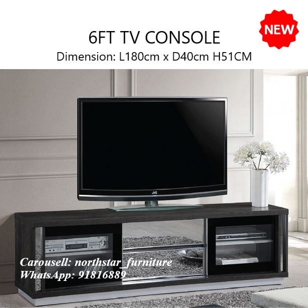 6FT TV Console TV Cabinet TV Rack Media Storage Cabinet, Furniture ...