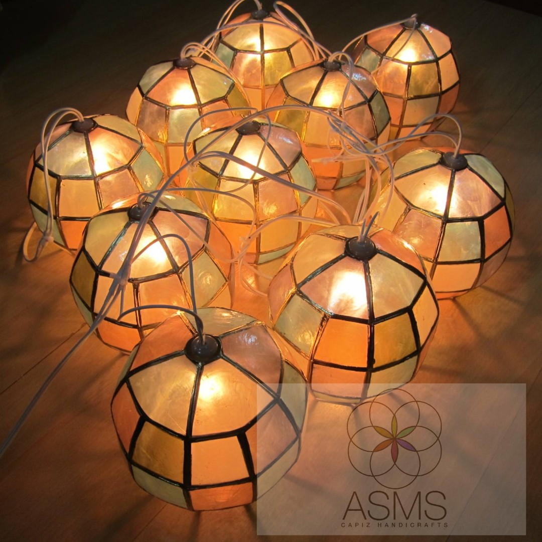 CAPIZ BALL PASTEL, Furniture & Home Living, Lighting & Fans, Lighting ...