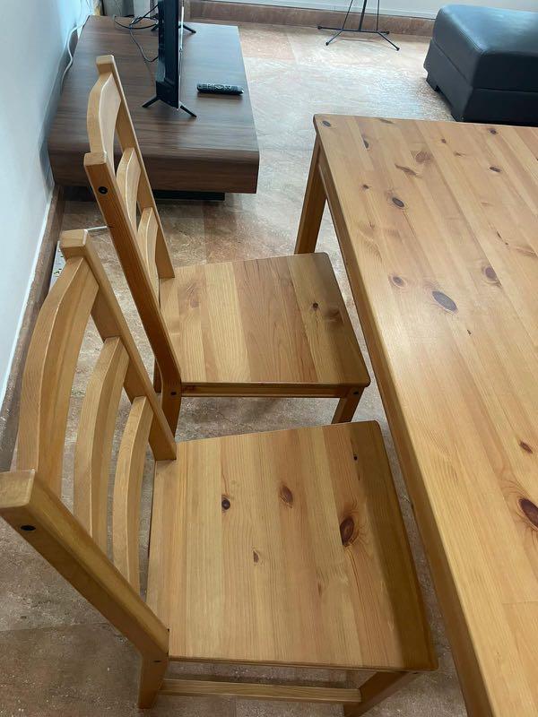 *Fast Deal* Preloved Wood Dining Table & 4 chairs, Furniture & Home ...
