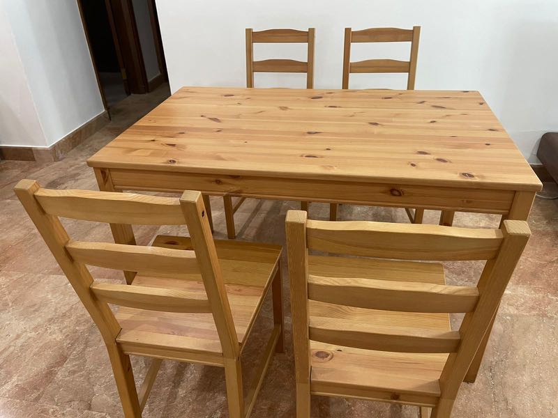 *Fast Deal* Preloved Wood Dining Table & 4 chairs, Furniture & Home ...