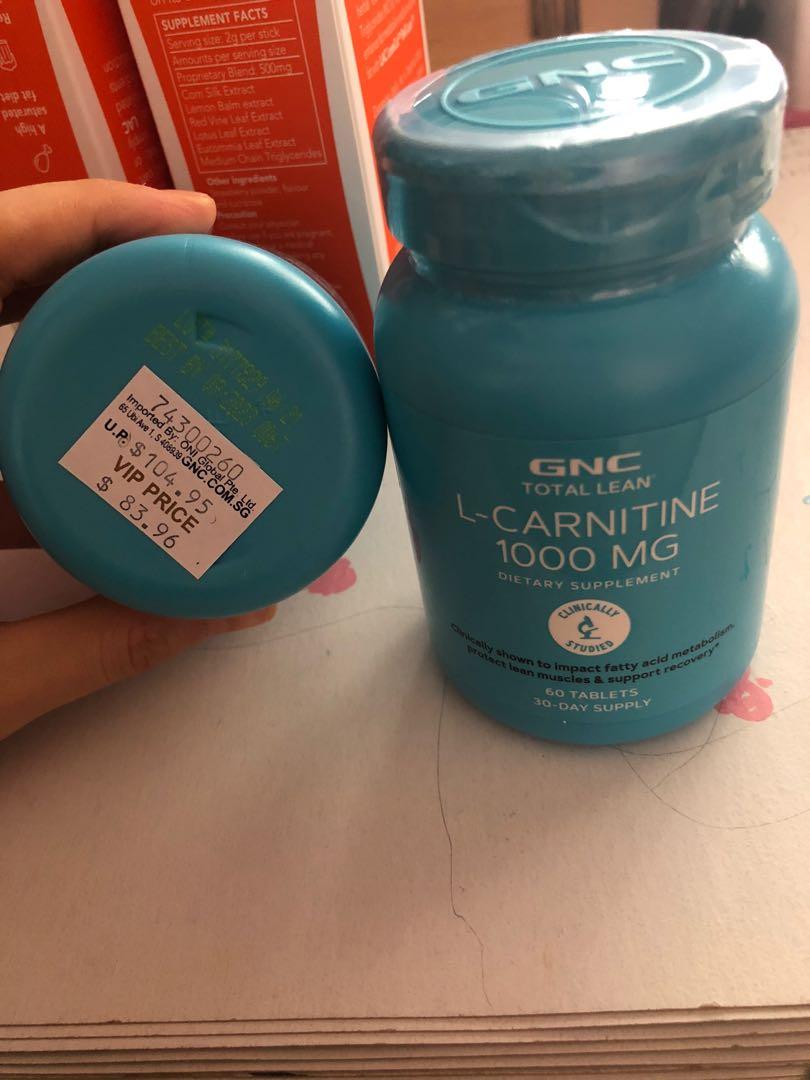 GNC L-carnitine 1000mg +GNC LAC lean cut belli lean, Health & Nutrition ...