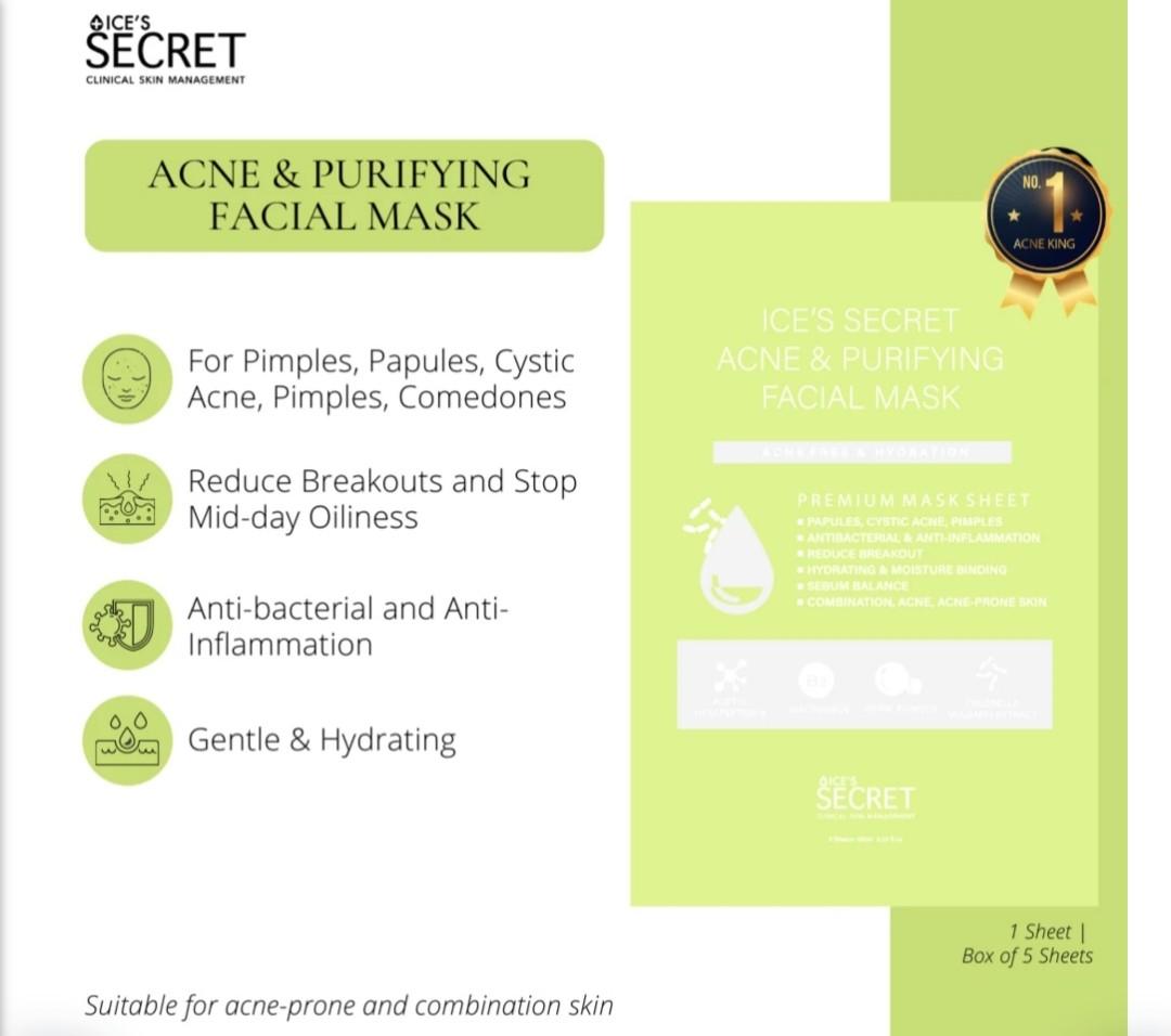 Ice's Secret Acne & Purifying Mask, Beauty & Personal Care, Face, Face ...