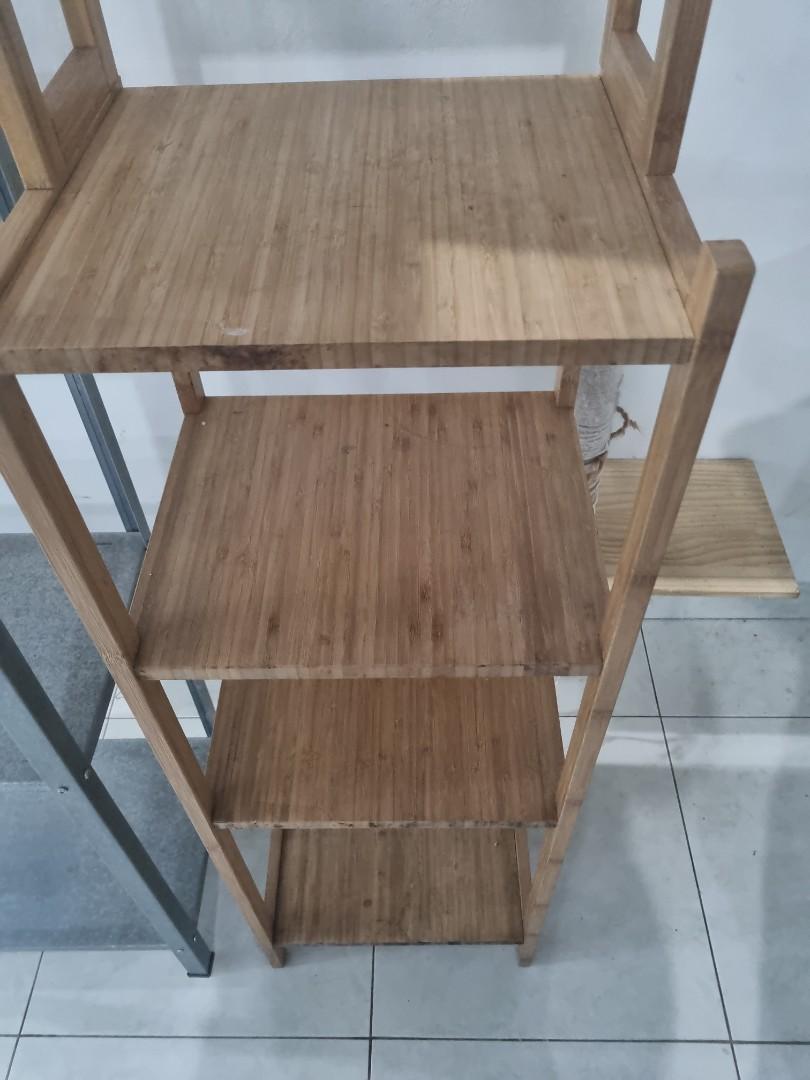 IKEA 4 tier metal rack and wooden shelf, Furniture & Home Living ...