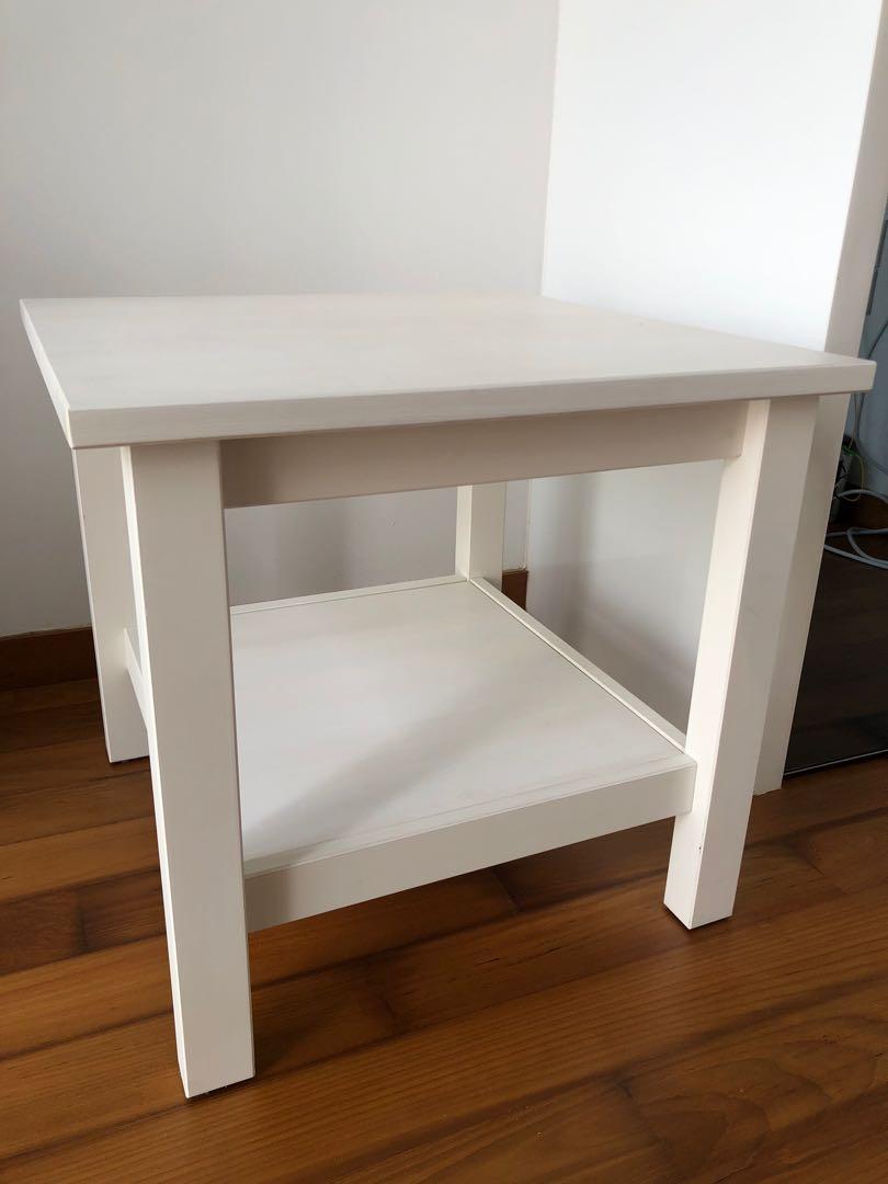 [QUICK SALE] IKEA Hemnes Side Table - White, Furniture & Home Living ...