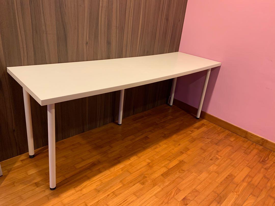 Ikea long white table, Furniture & Home Living, Furniture, Tables ...