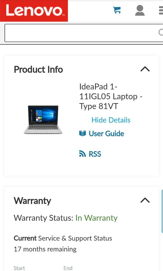 Lenovo Ideapad 1-11/GL05 81VT, Computers & Tech, Laptops & Notebooks on ...