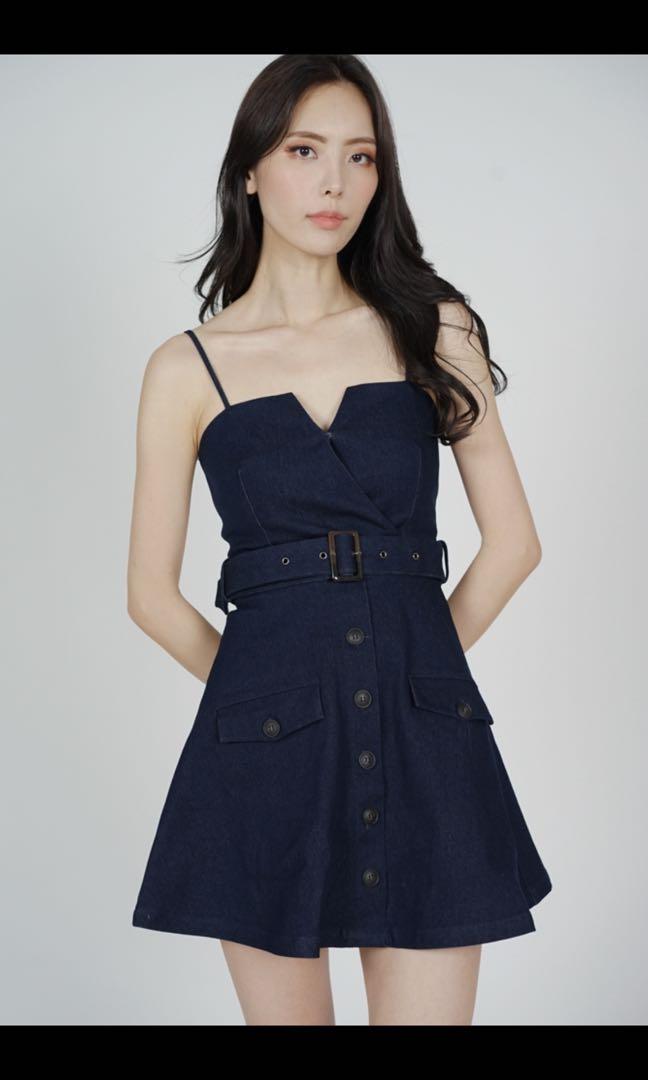 MDS Ivrina Trench Dress in Dark Blue, Women's Fashion, Dresses & Sets ...