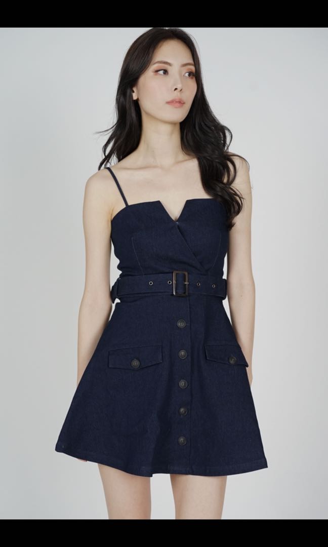MDS Ivrina Trench Dress in Dark Blue, Women's Fashion, Dresses & Sets ...