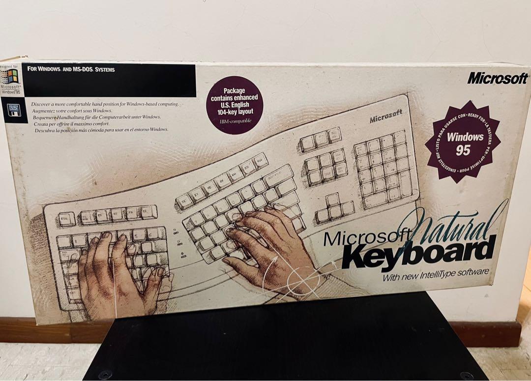 Microsoft Natural Keyboard 1995 Ergonomic Split Keyboard In Original ...