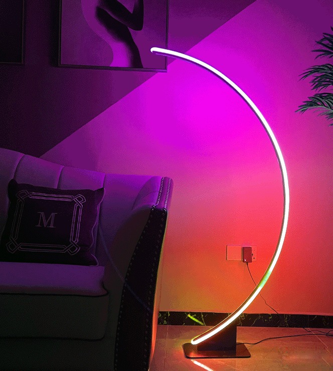 Nordic Designer LED Light - Crescent Inspired / RGB Minimalist Floor ...