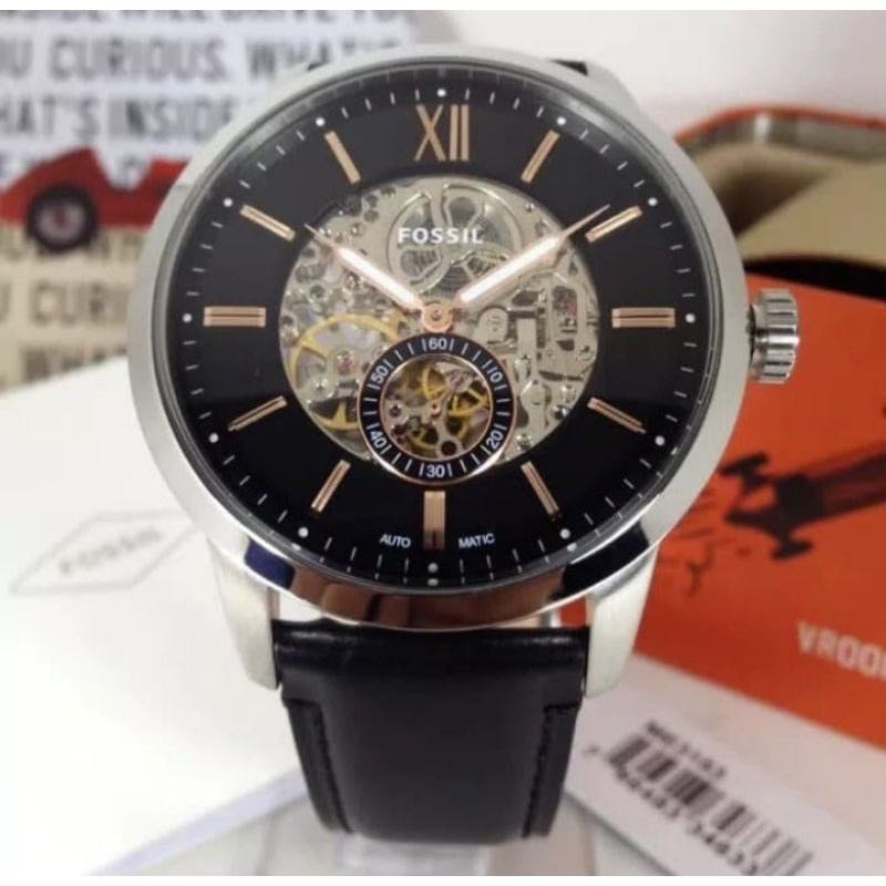 Original 100% Fossil Watch Automatic Black Man ME3153, Fesyen Pria, Jam ...