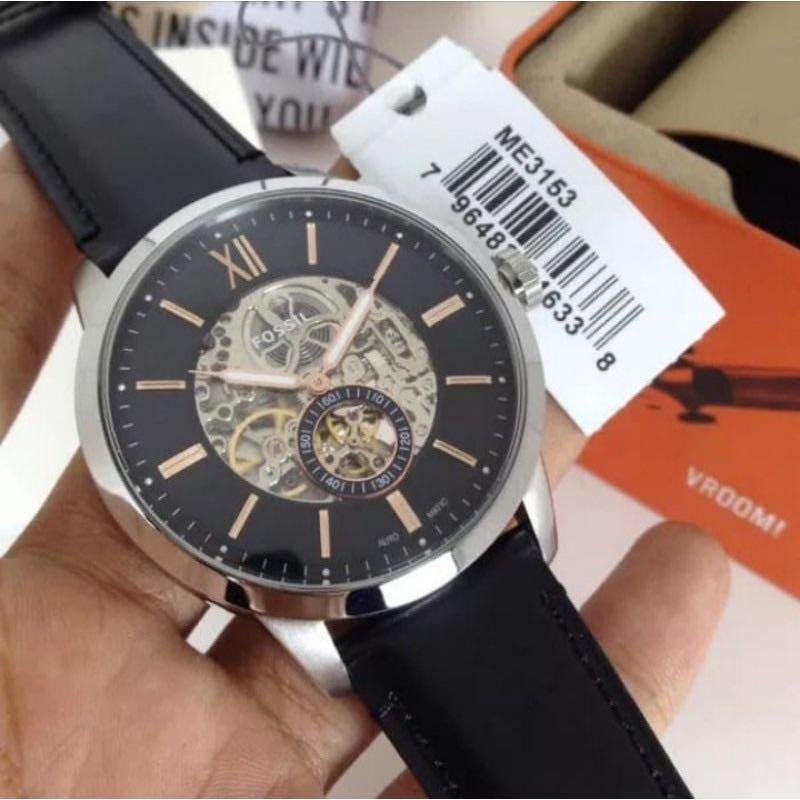 Original 100% Fossil Watch Automatic Black Man ME3153, Fesyen Pria, Jam ...